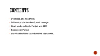 Headworks and barrages in pakistan | PDF