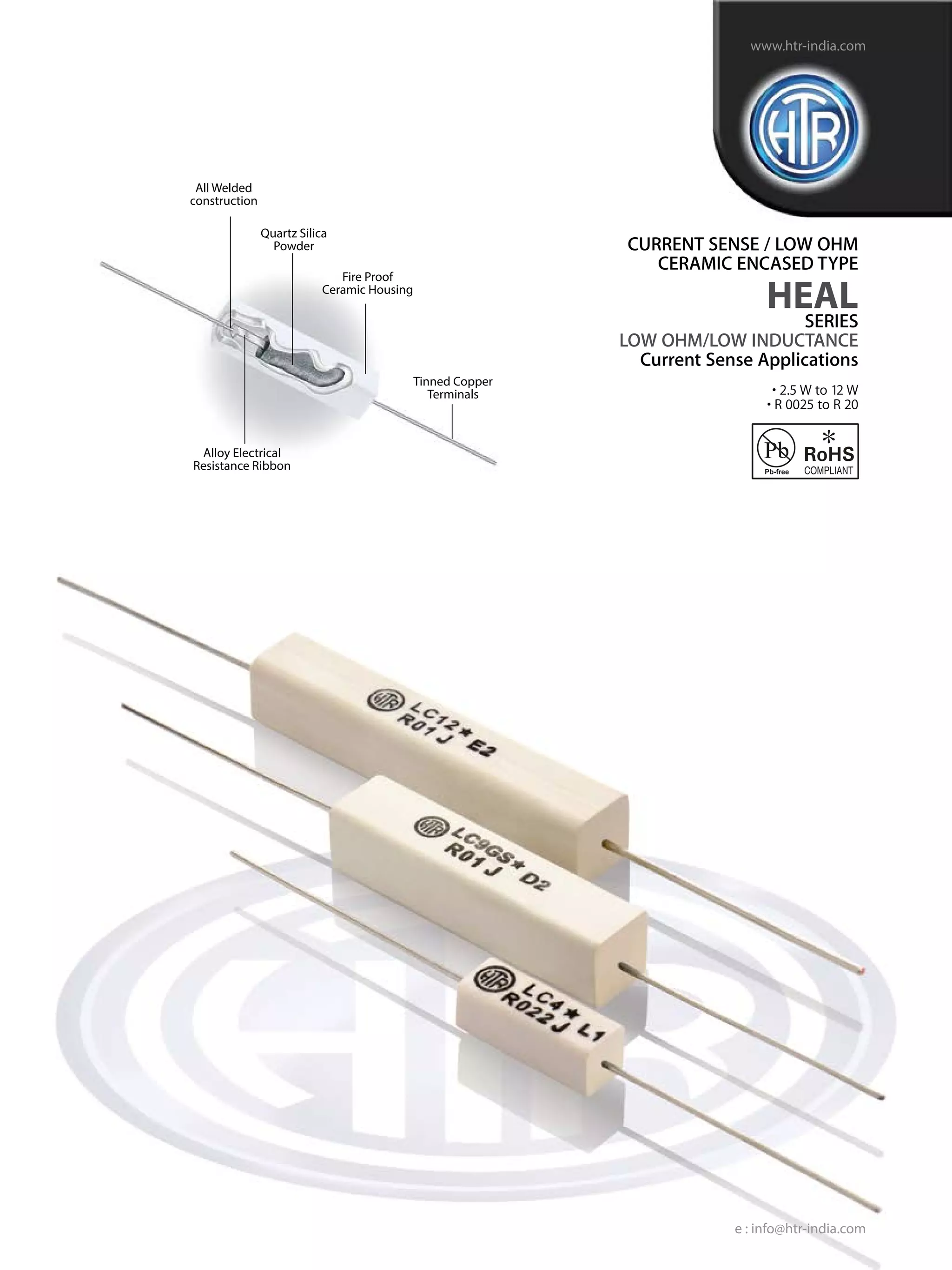 HTR India - Products - Current Sense Resistors - Ceramic Encased ...