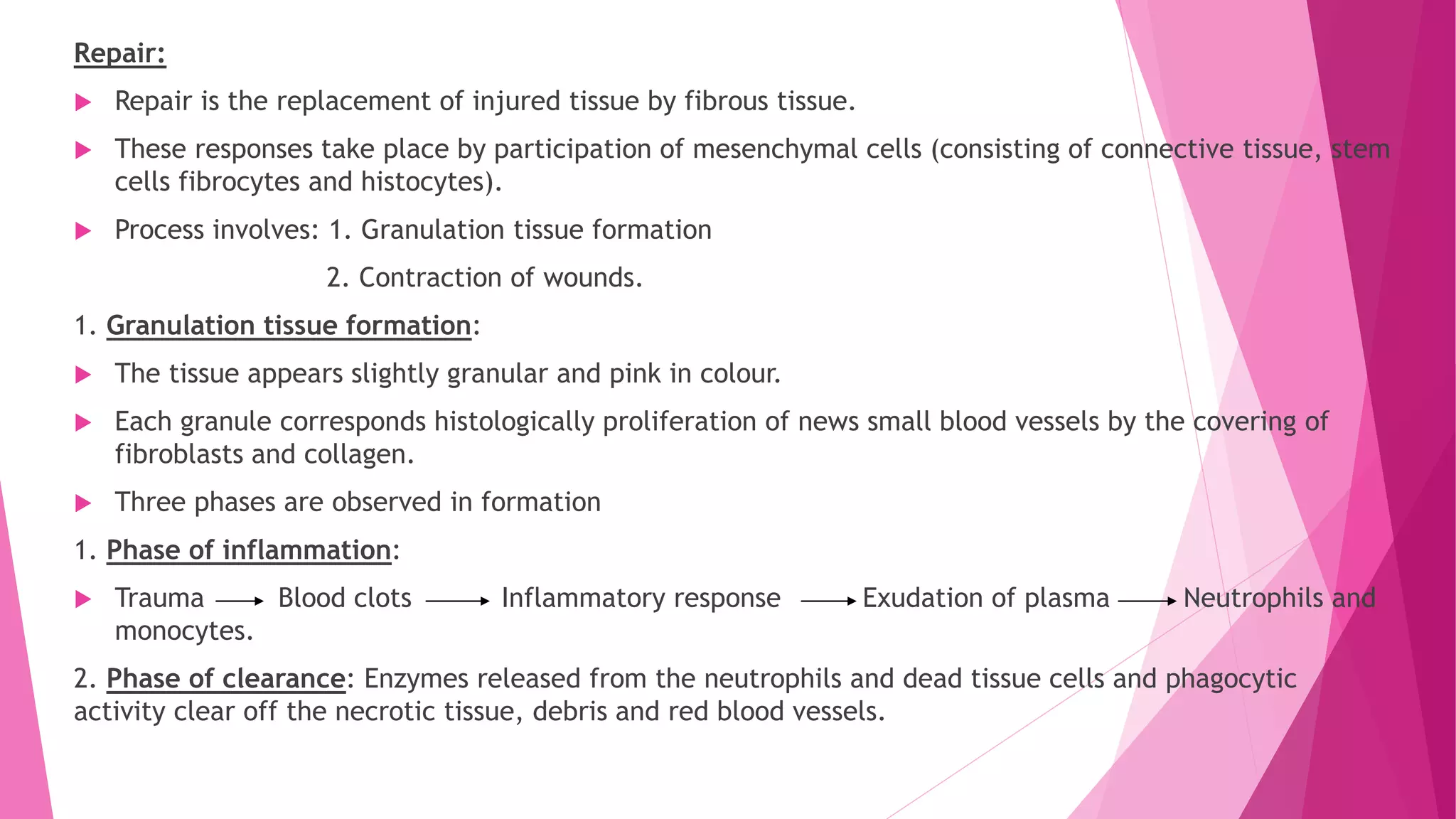 Healing and wound contraction in inflammation | PPTX