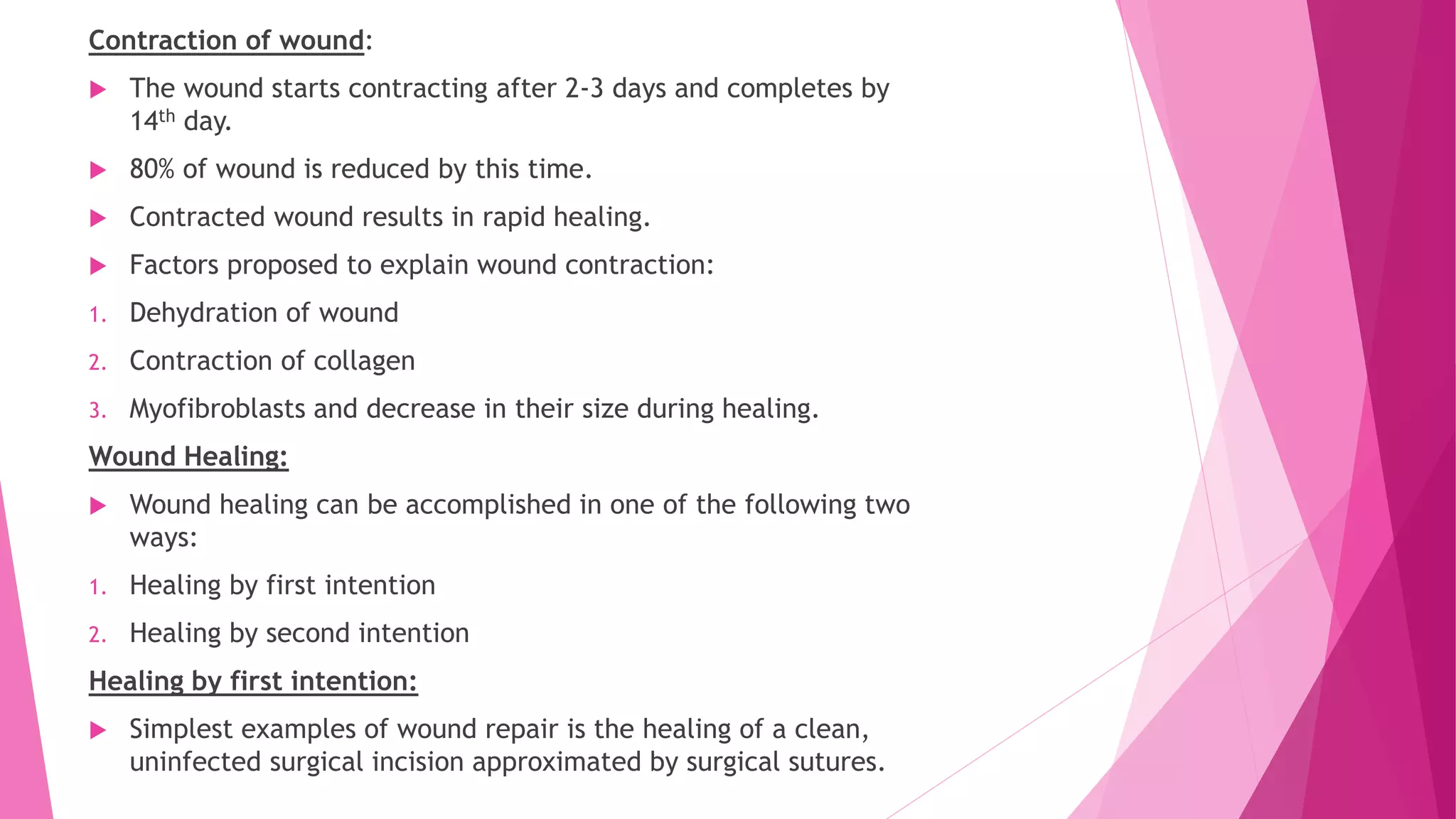 Healing and wound contraction in inflammation | PPTX