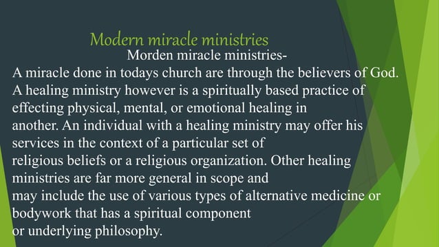 Healing miracles vs Modern Miracles Ministries | PPTX