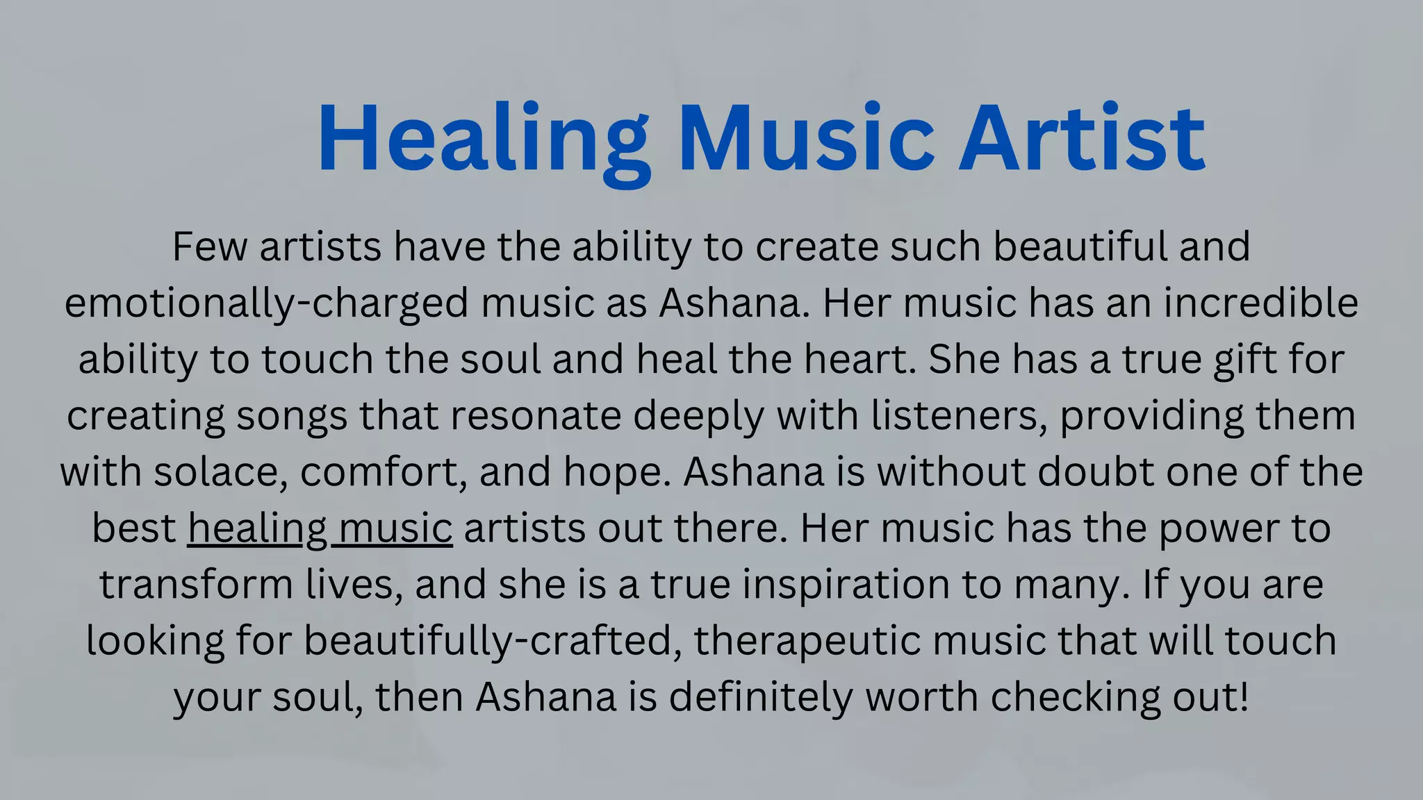 Healing Music Artist - Ashana | PDF