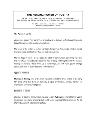 THE HEALING POWER OF POETRY | PDF