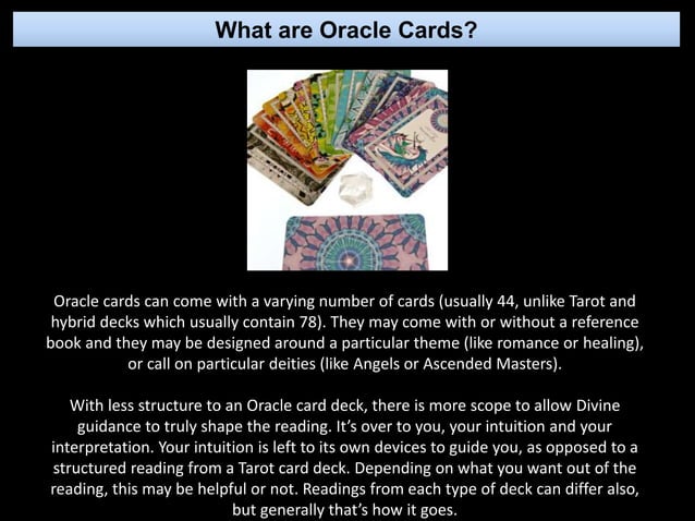 Learn the Use of Oracle Cards for Healing | PPT