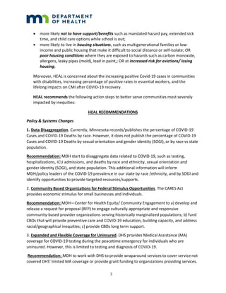 HEAL Letter to Commissioner Malcolm 2020 | PDF