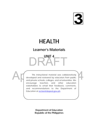 K TO 12 GRADE 3 LEARNER’S MATERIAL IN HEALTH | PDF