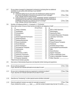 healthcare professional liability insurance Application for Allied and ...