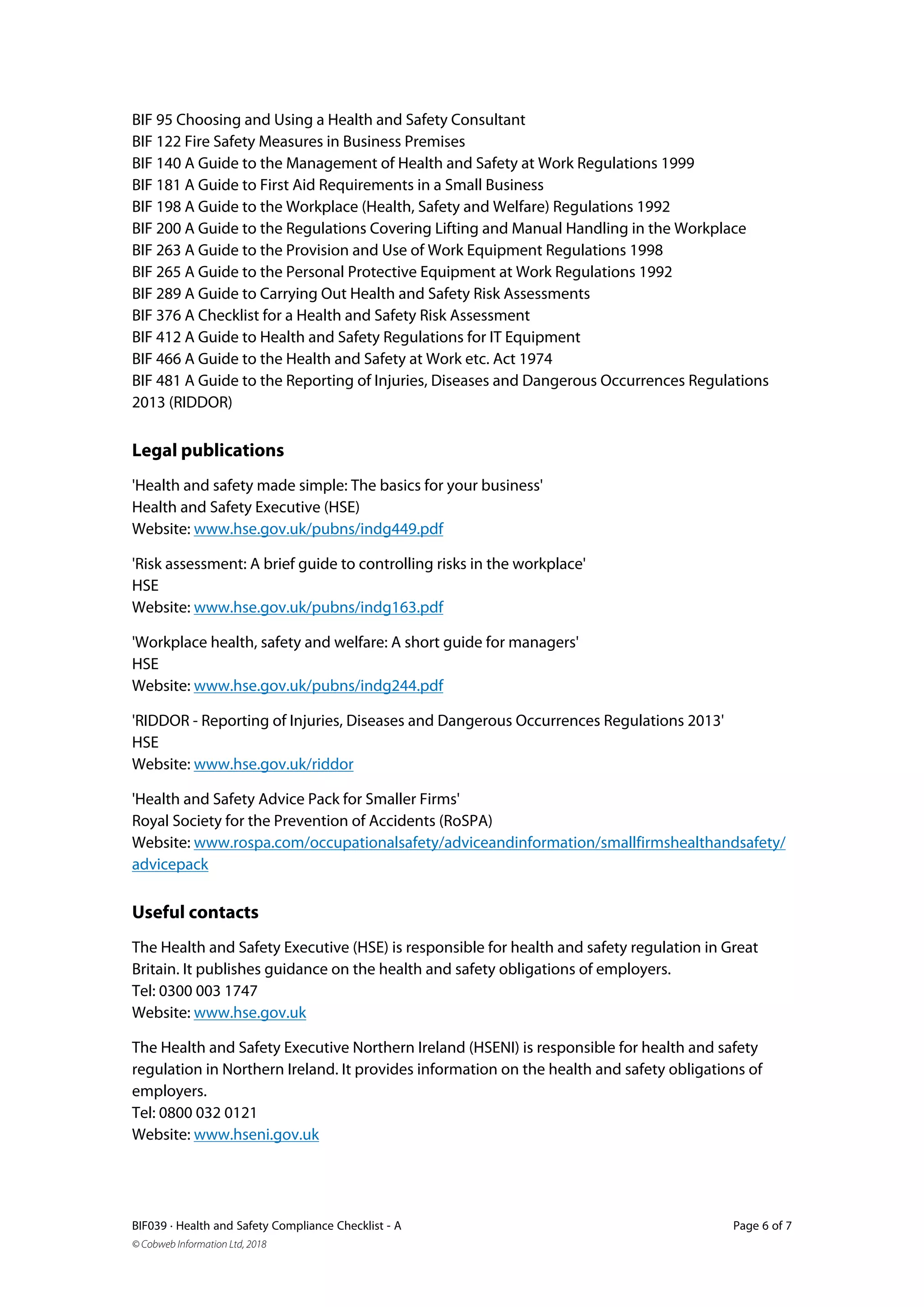 Health and-safety-compliance-checklist-a | PDF