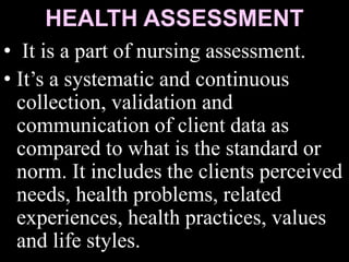 Health assessment | PPTX