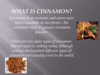 health benefit of cinnamon | PPTX