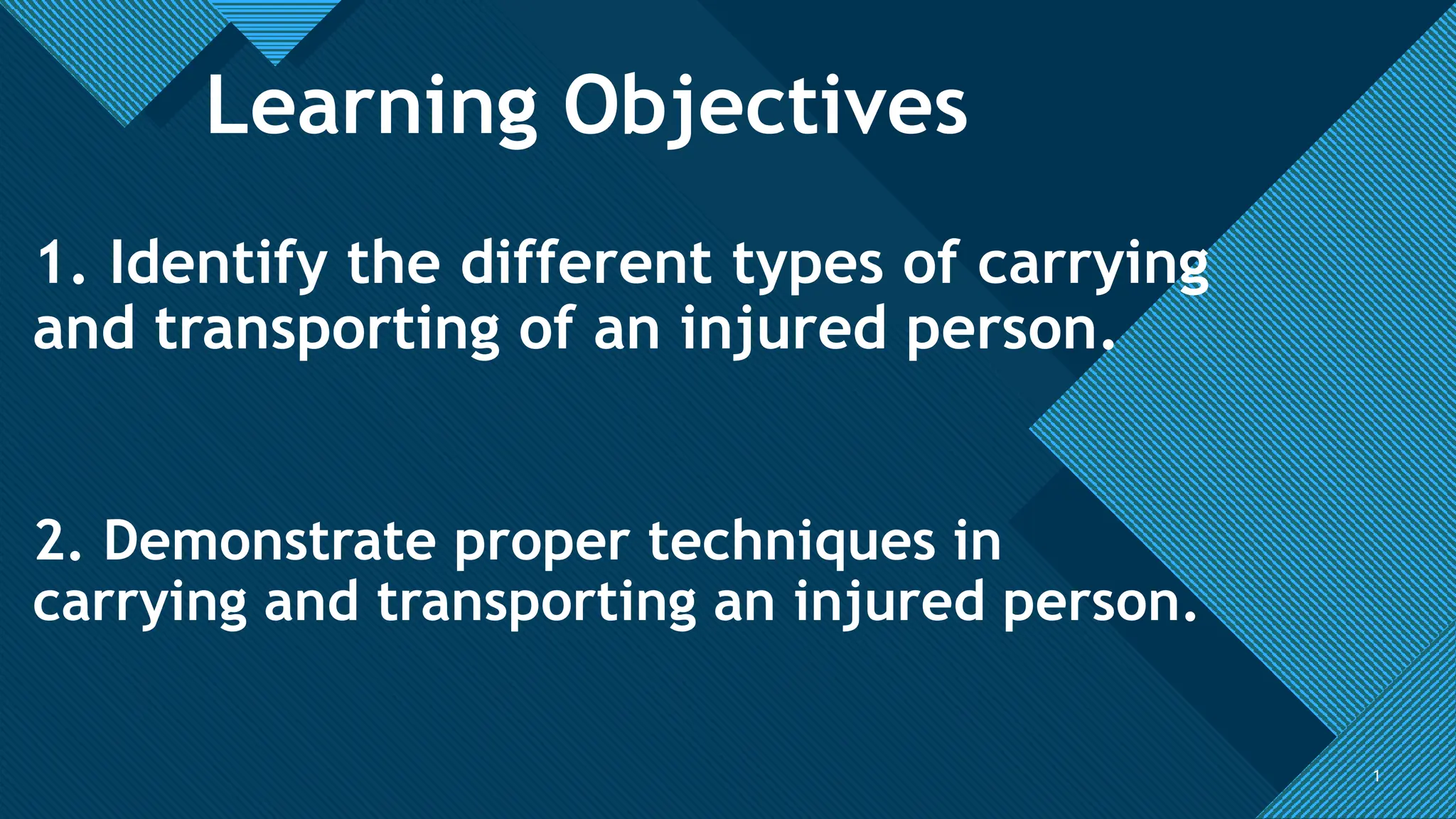 HEALTH - CARRYING AND TRANSPORTING AN INJURED PERSON.pptx