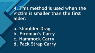 HEALTH - CARRYING AND TRANSPORTING AN INJURED PERSON.pptx