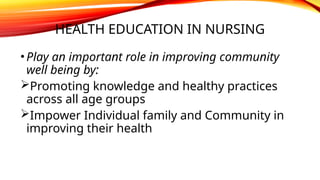 HEALTH EDUCATION in NURSING STUDENTS. ppt | PPTX