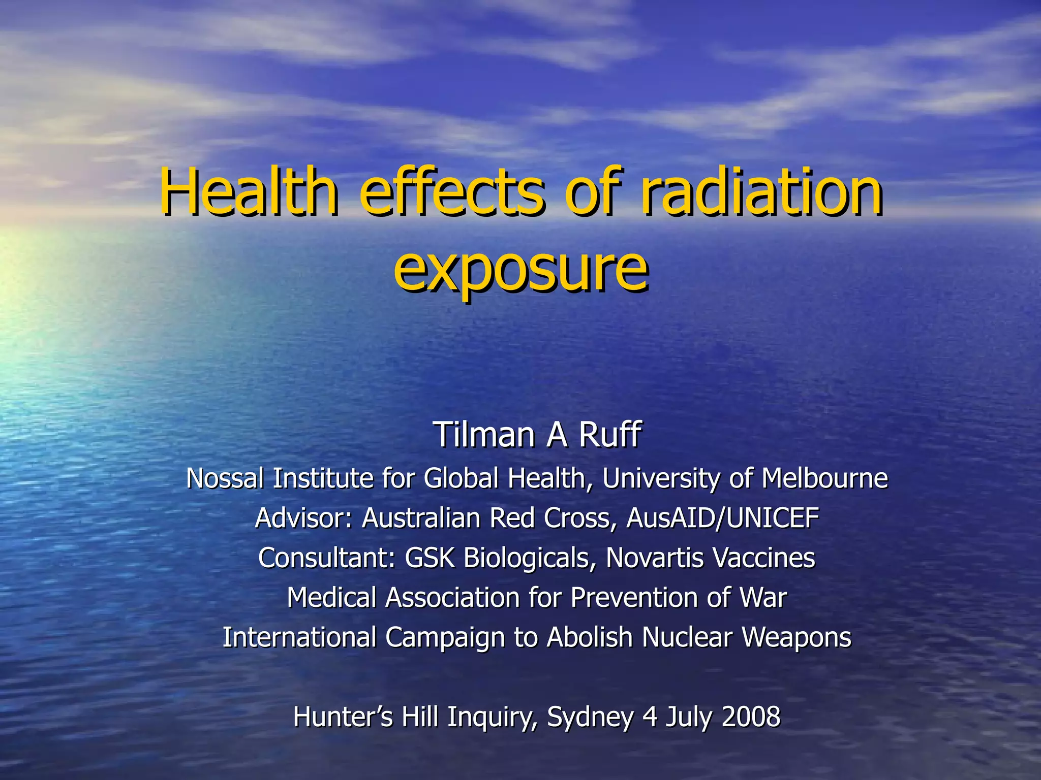 Health Effects Of Radiation Exposure | PPT