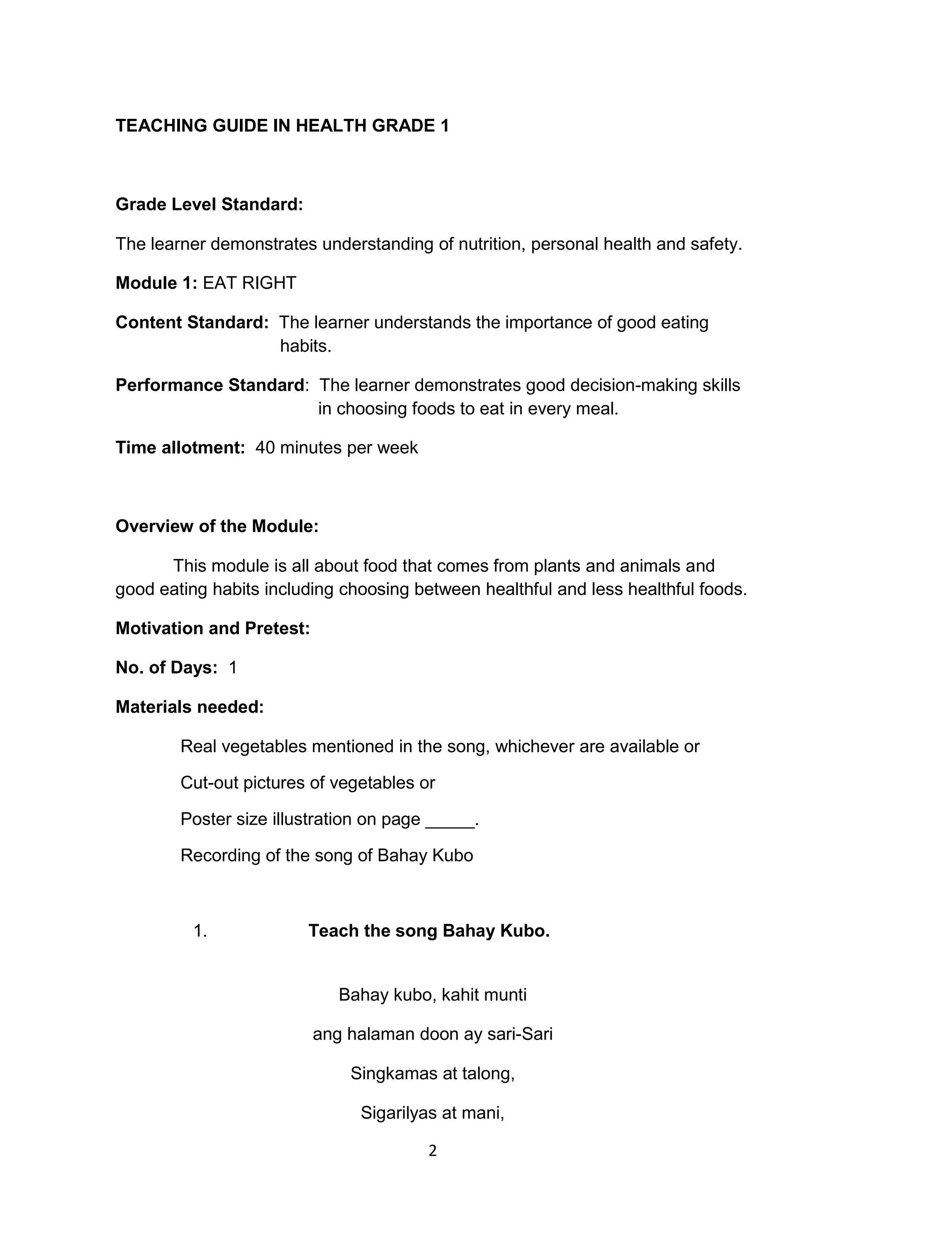 Health gr-1-teachers-guide-q12 | PDF