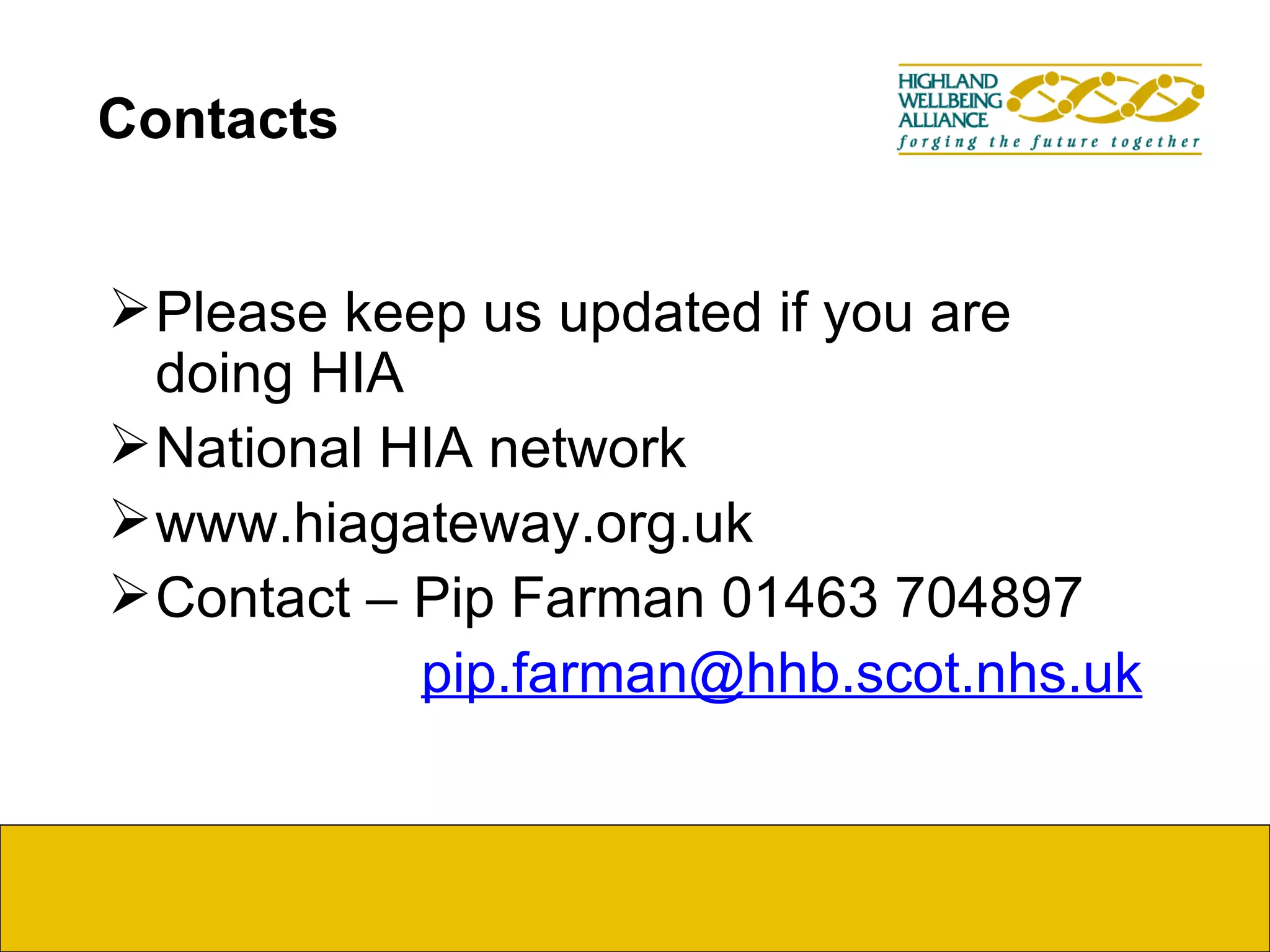 Health Impact Assessment Slides Pip Farman | PPT