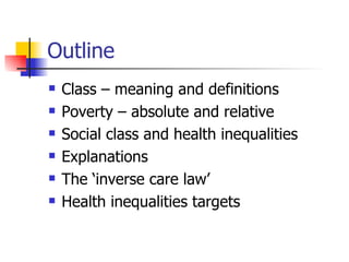Health Inequalities Class | PPT
