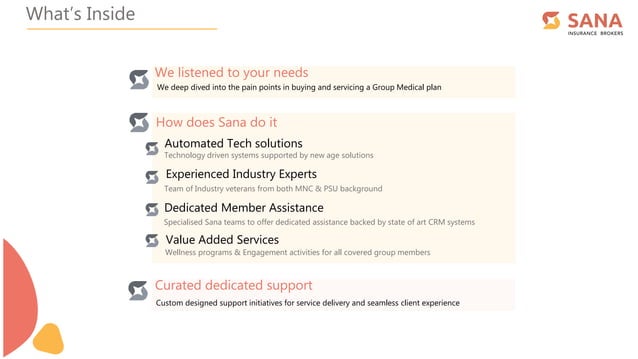 Affordable Health Insurance Plans | SANA | PPT