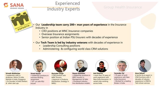 Affordable Health Insurance Plans | SANA | PPT