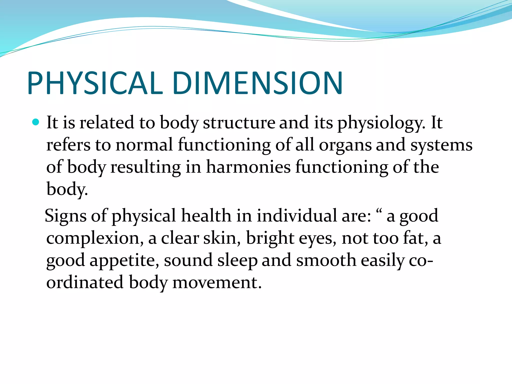 Health its dimensions | PPTX