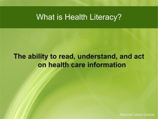 Health Literacy | PPT