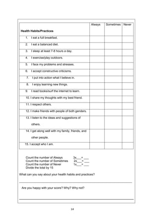 grade 7 health module | PDF