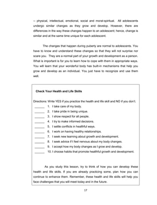 grade 7 health module | PDF