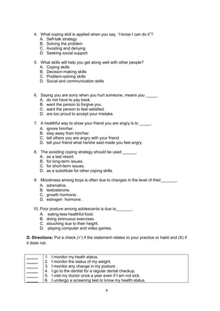 grade 7 health module | PDF