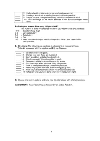 grade 7 health module | PDF