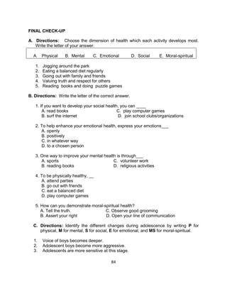 grade 7 health module | PDF