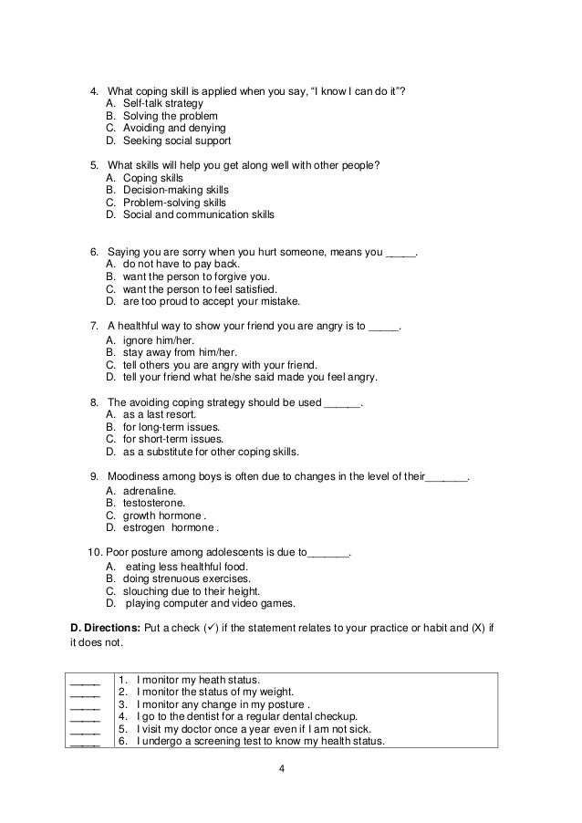 grade 7 health module
