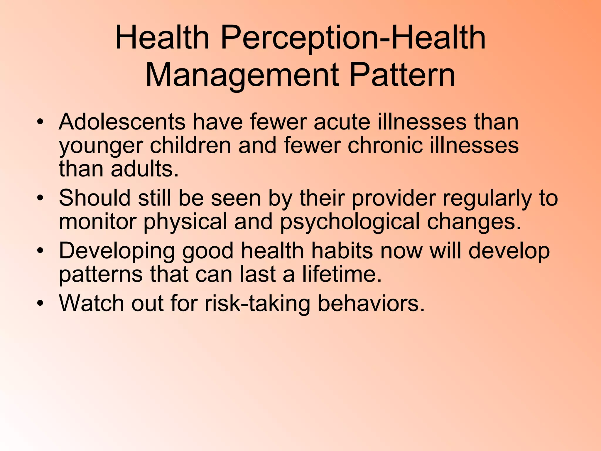 Health Promotion For The Adolescent | PPT