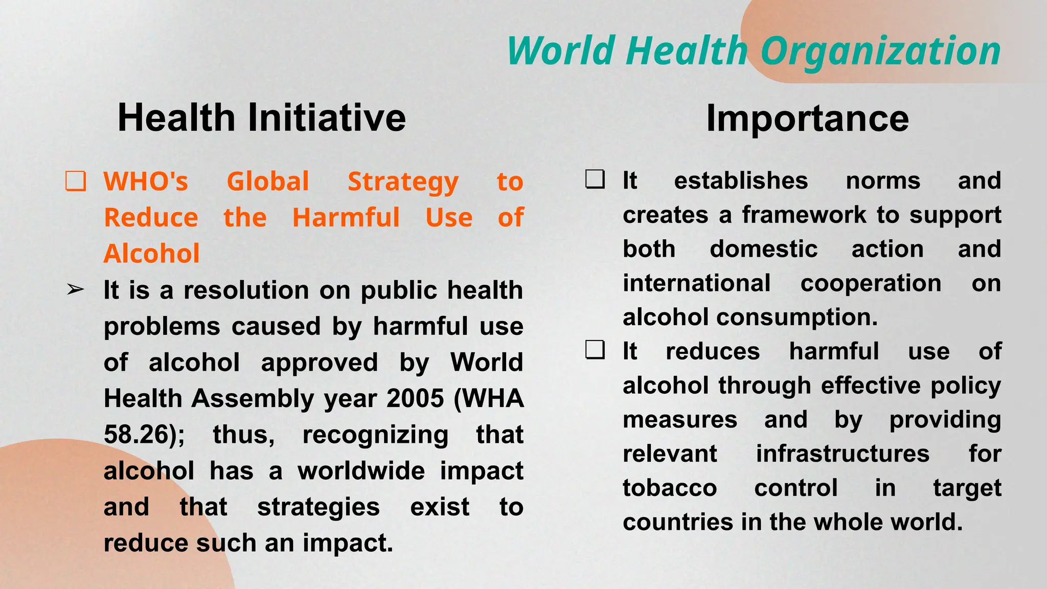 Health - Significance of Global Health Initiatives | PPTX