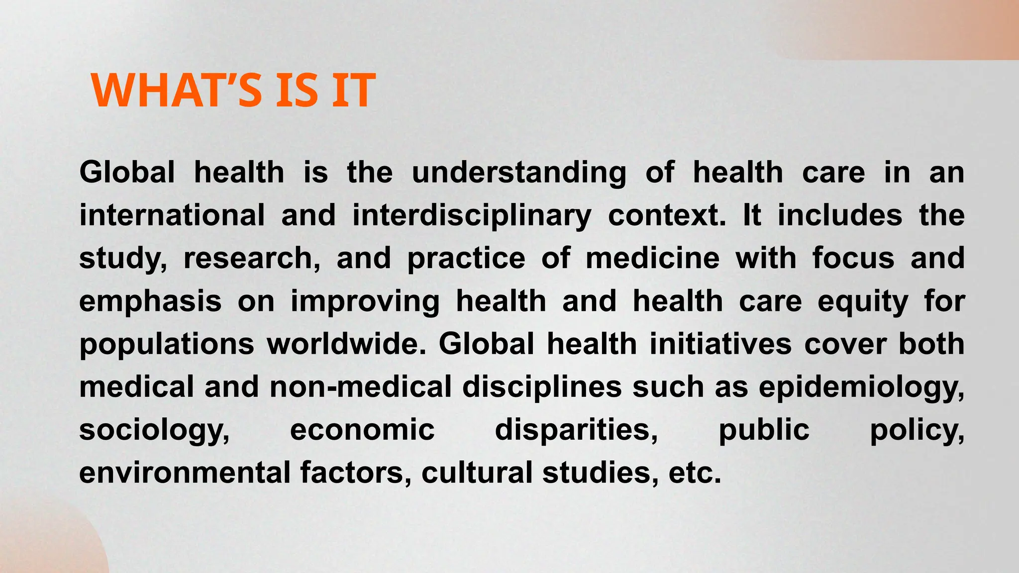 Health - Significance of Global Health Initiatives | PPTX