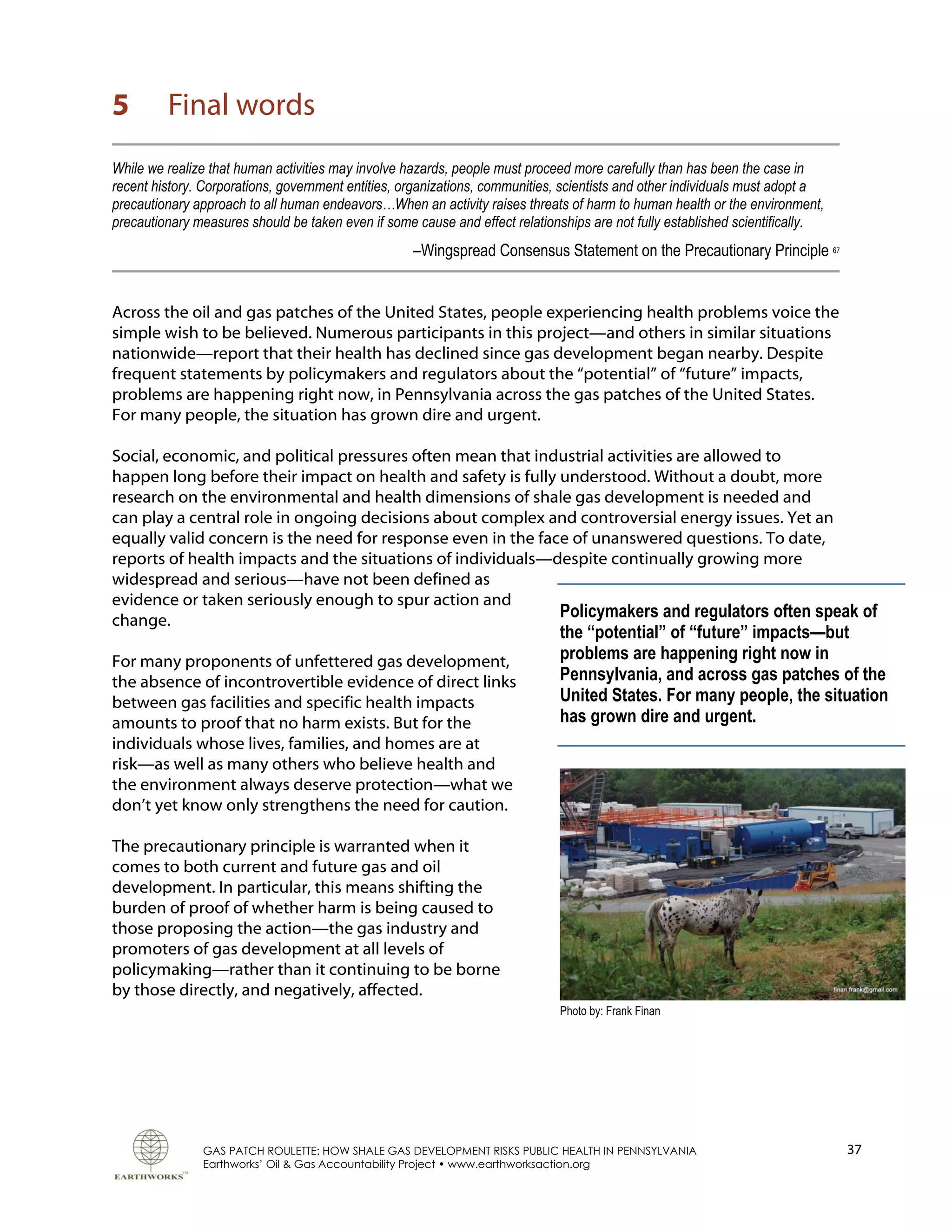 EARTHWORKS Study: Gas Patch Routlette - How Shale Gas Development Risks ...