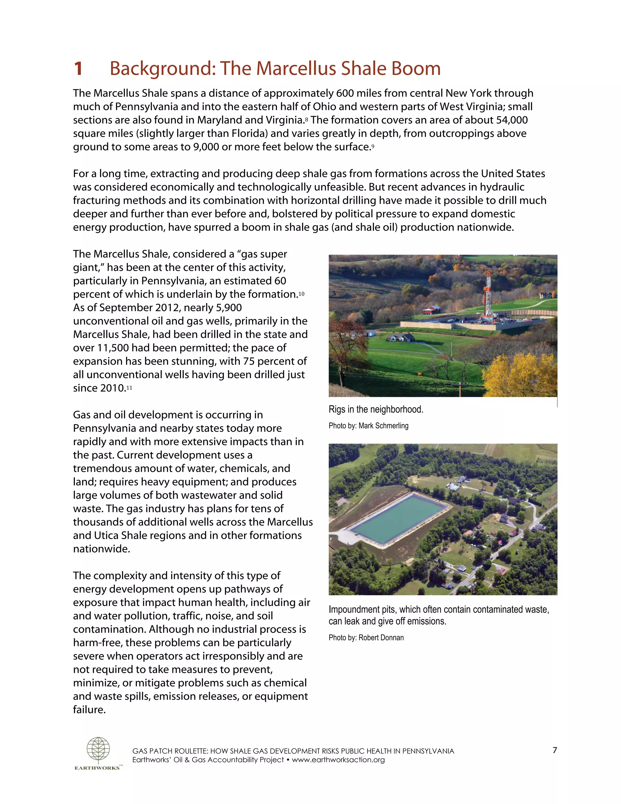 EARTHWORKS Study: Gas Patch Routlette - How Shale Gas Development Risks ...