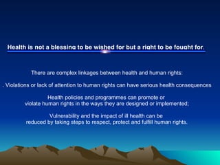 Health Rights- Discovery and evolution | PPT