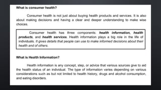 HEALTH 10 POWERPOINT PRESENTATION - CONSUMER HEALTH | PPTX