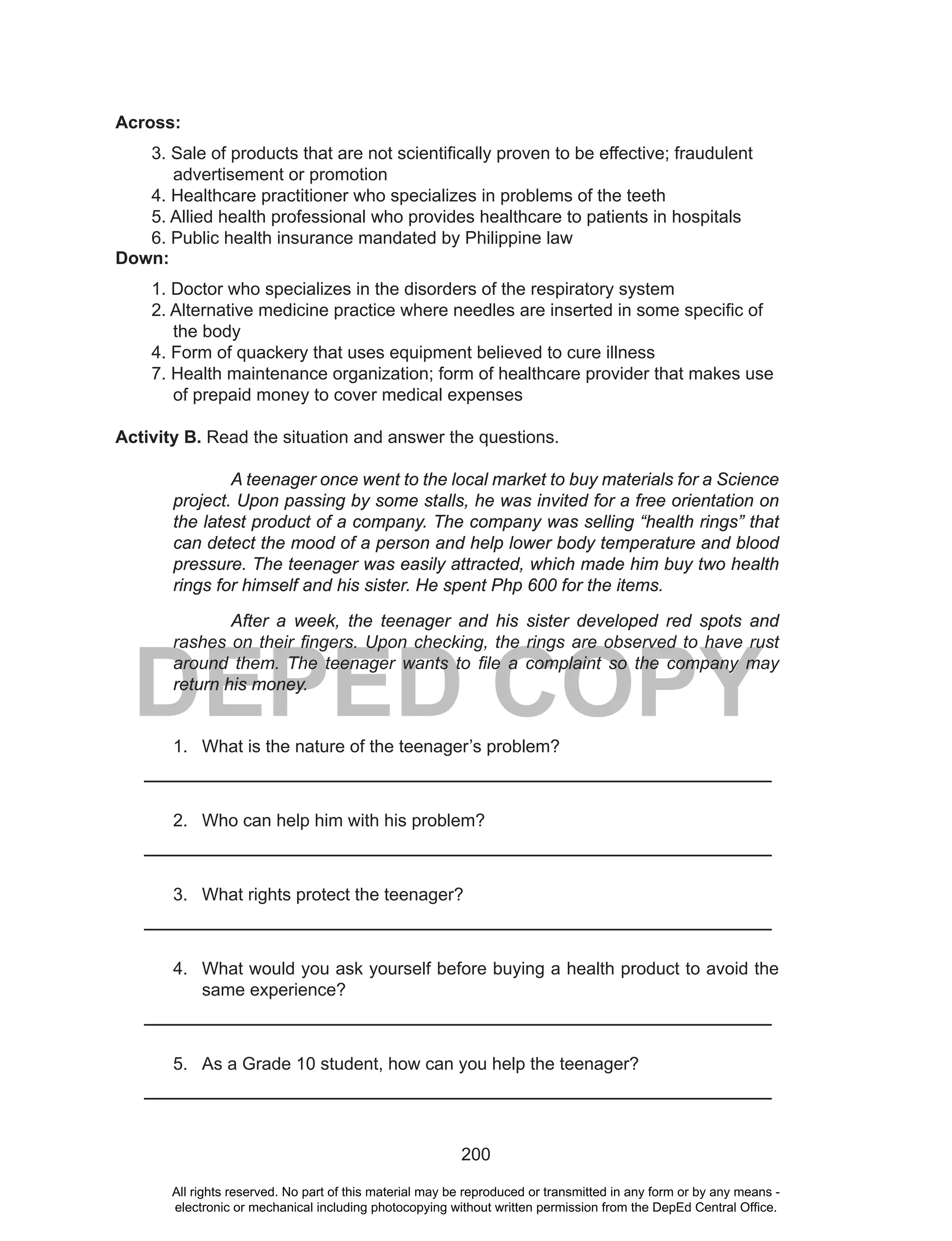 Health 10 learning material | PDF