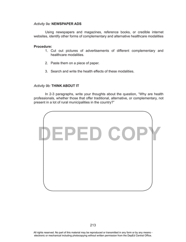 Health 10 learning material | PDF | Alternative Medicine | Wellness