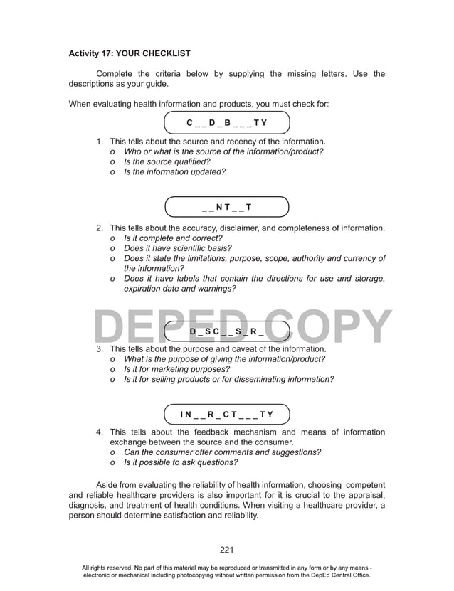 Health 10 learning material | PDF | Alternative Medicine | Wellness