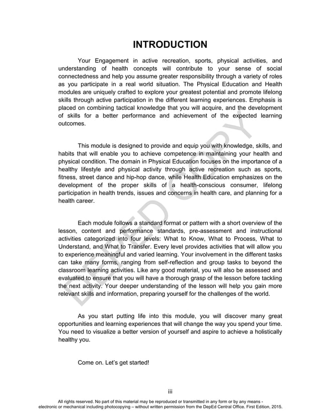 Grade 10 Health Unit 1 | PDF | Education