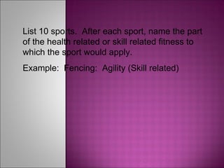 Health Related & Skills Related | PPT