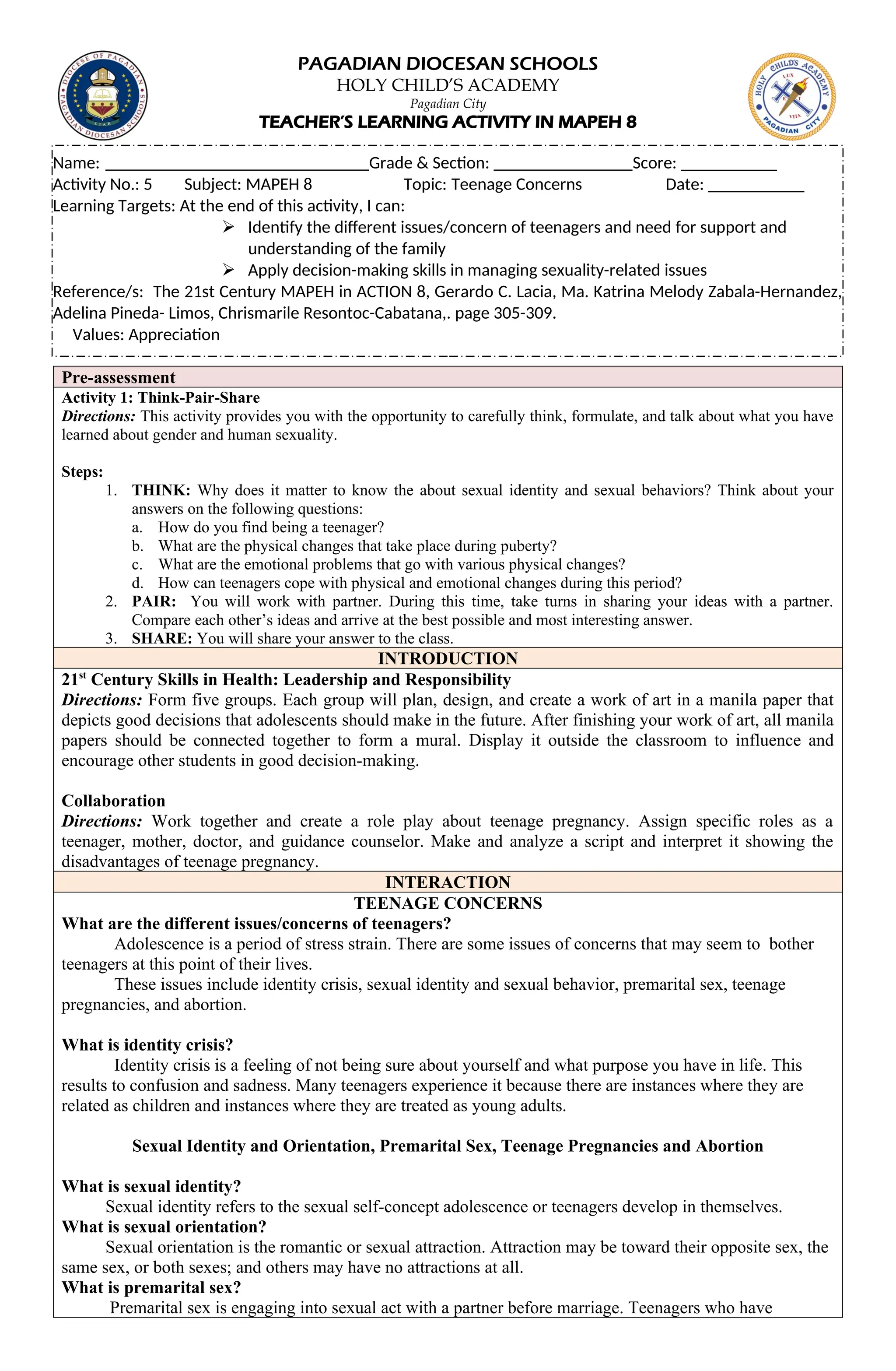 learning activity sheet in health 8. 1st | DOCX