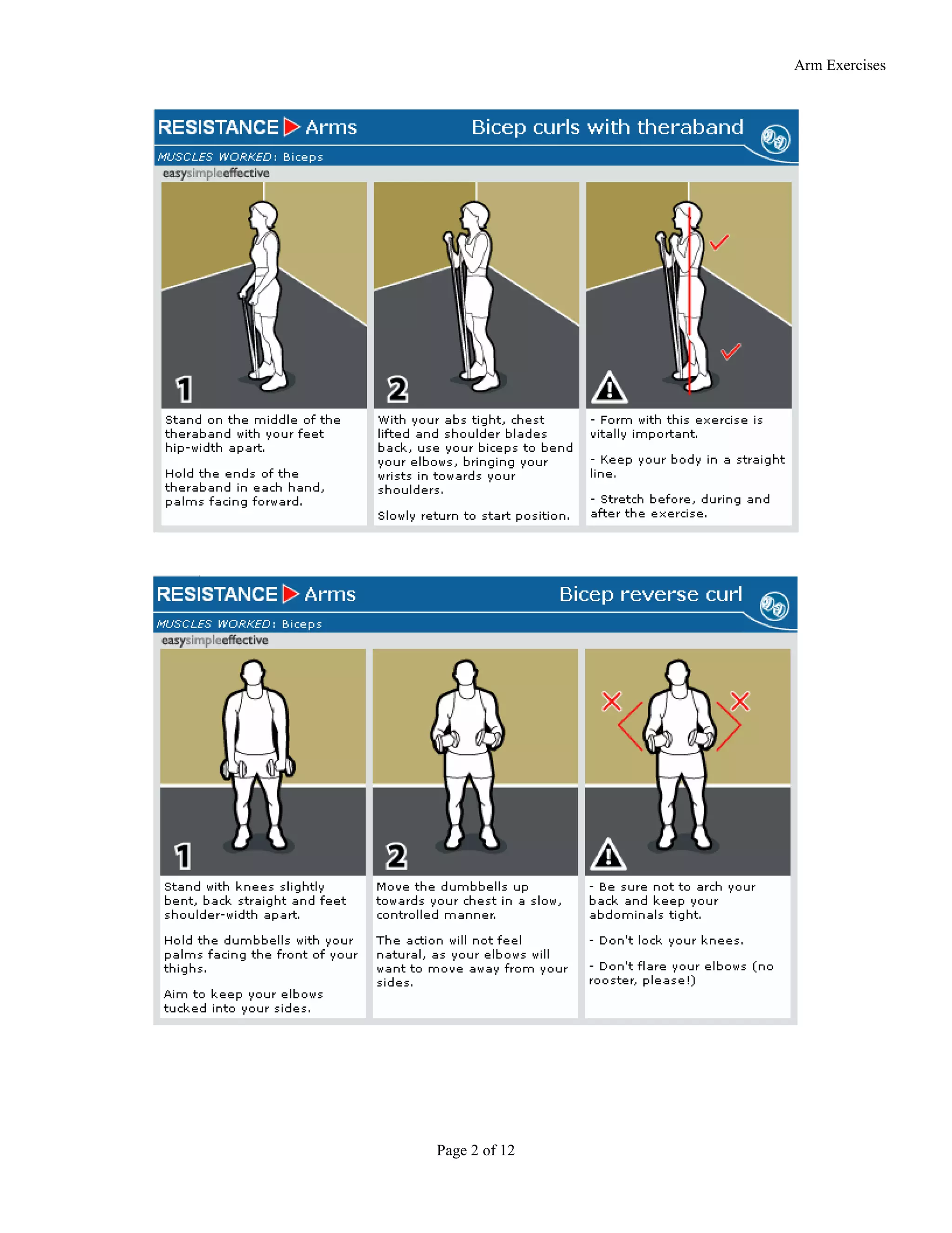 Health 24 & Virgin Active - Arm Exercises | PDF