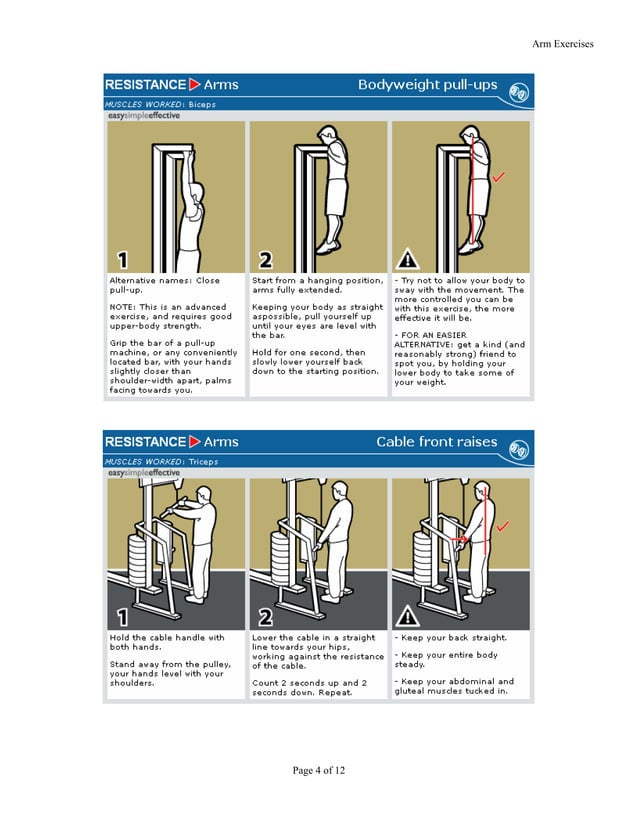 Health 24 & Virgin Active - Arm Exercises | PDF