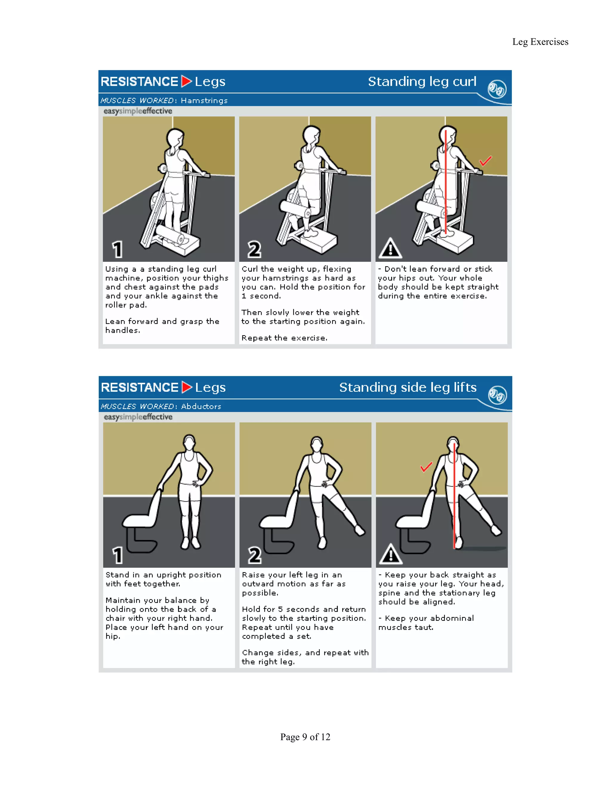 Health 24 & Virgin Active - Leg Exercises | PDF