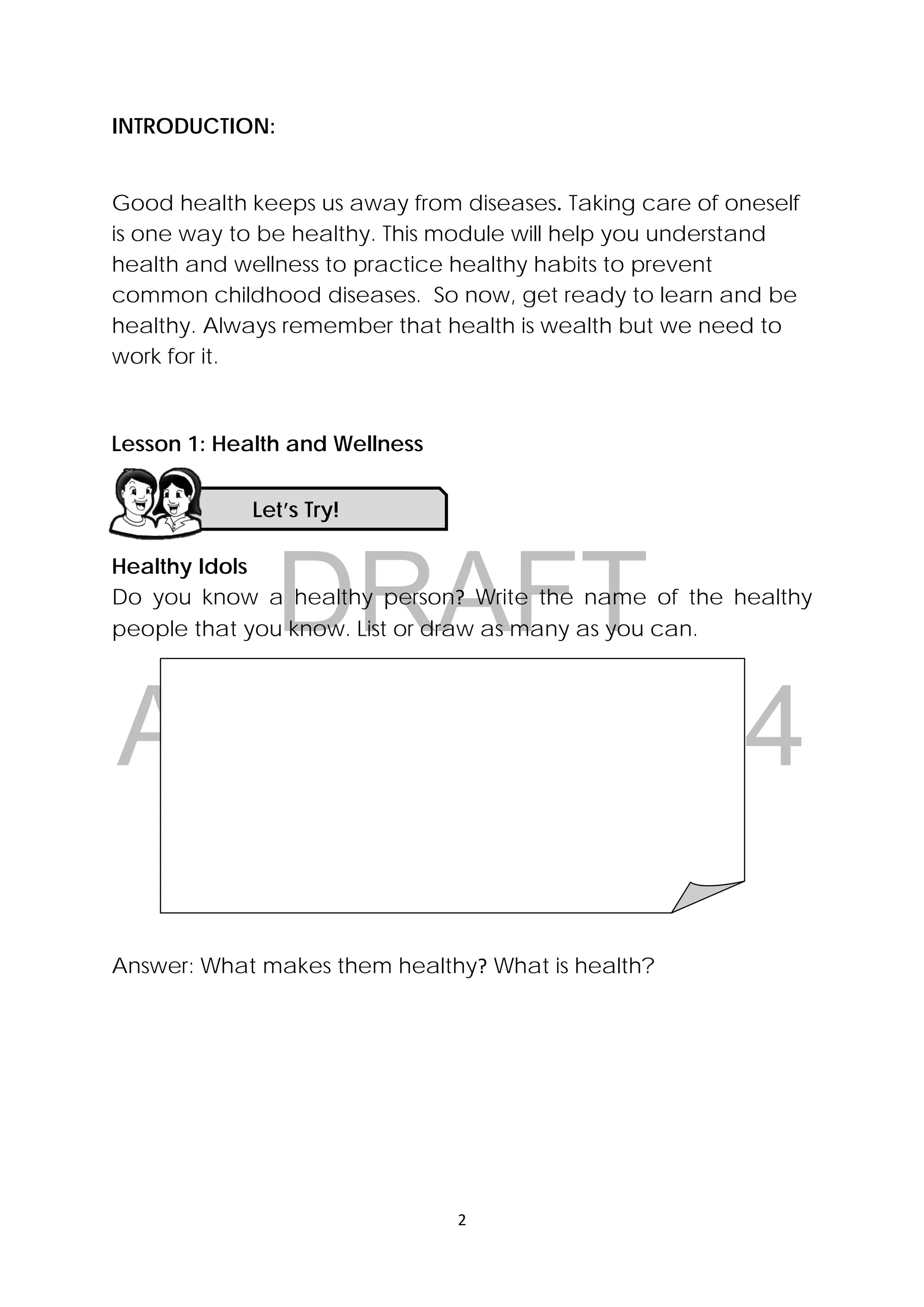 Grade 3 Health Learners Module | PDF