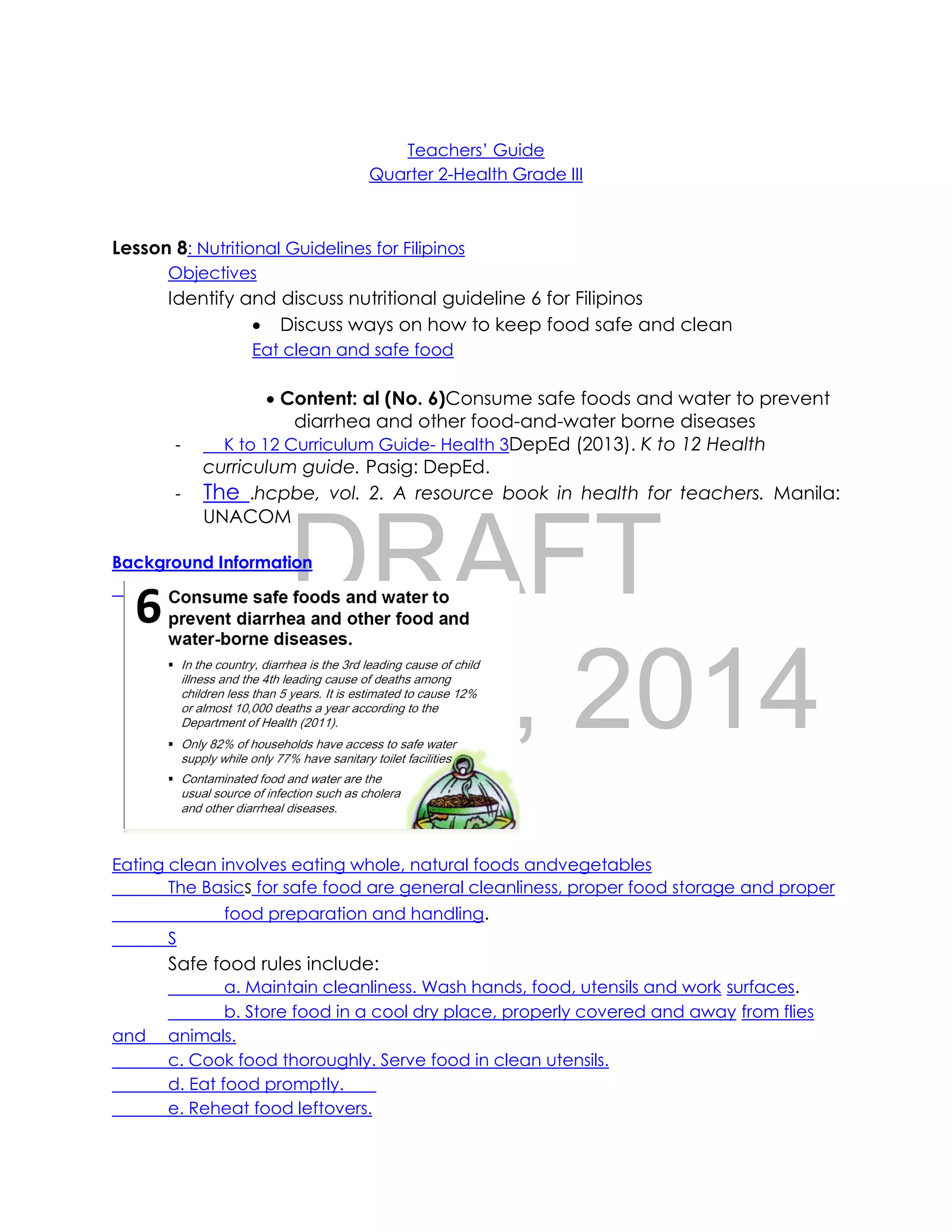 Grade 3 Health Teachers Guide | PDF