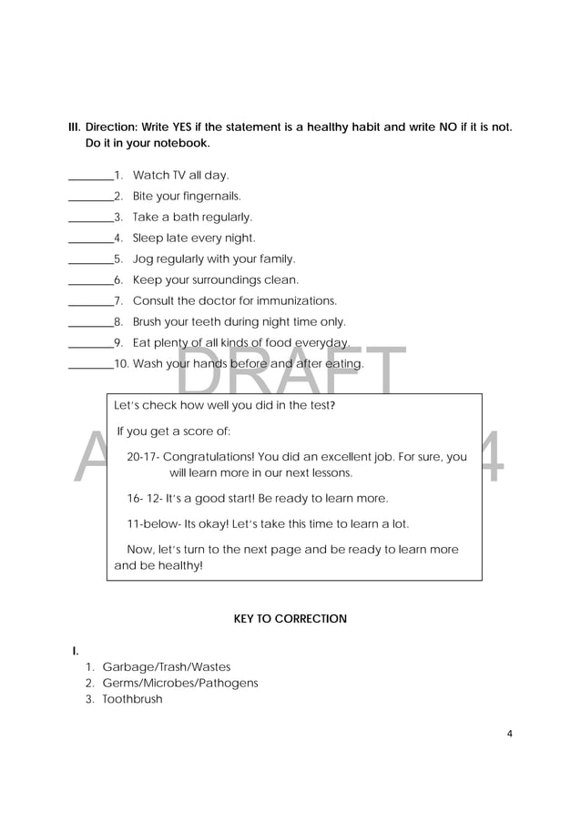 Grade 3 Health Teachers Guide | PDF
